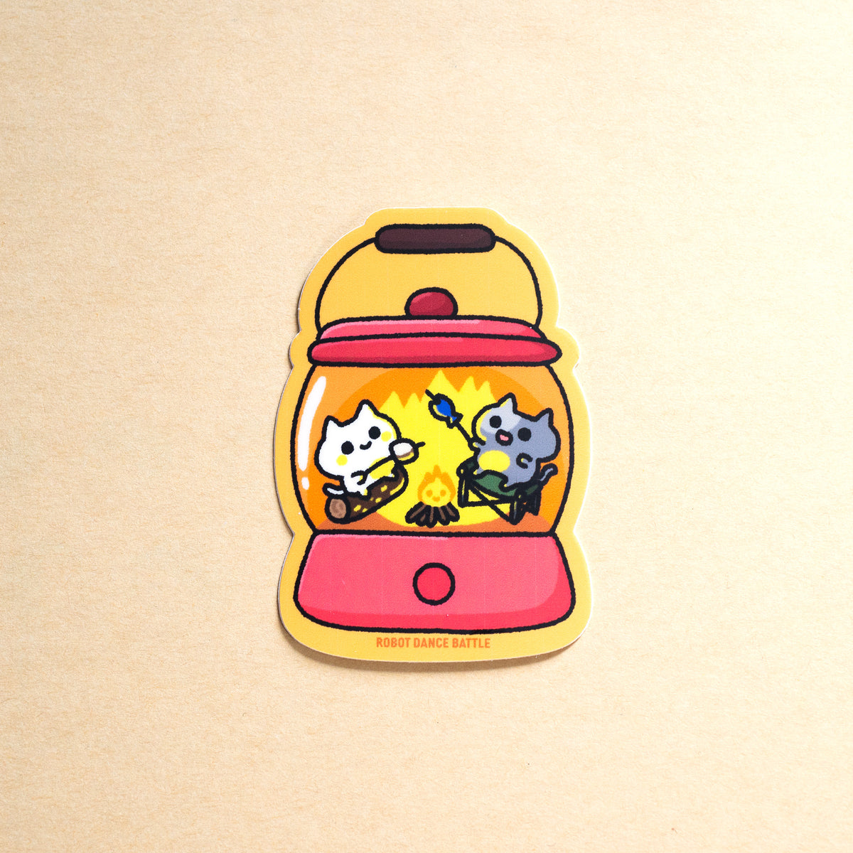 Campfire Cat Sticker – Robot Dance Battle