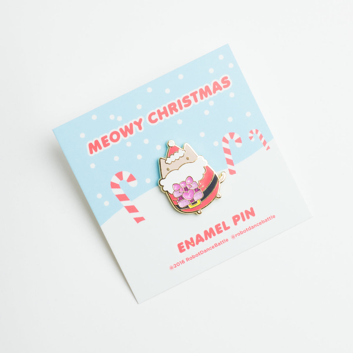 Santa Cat Enamel Pin – Robot Dance Battle