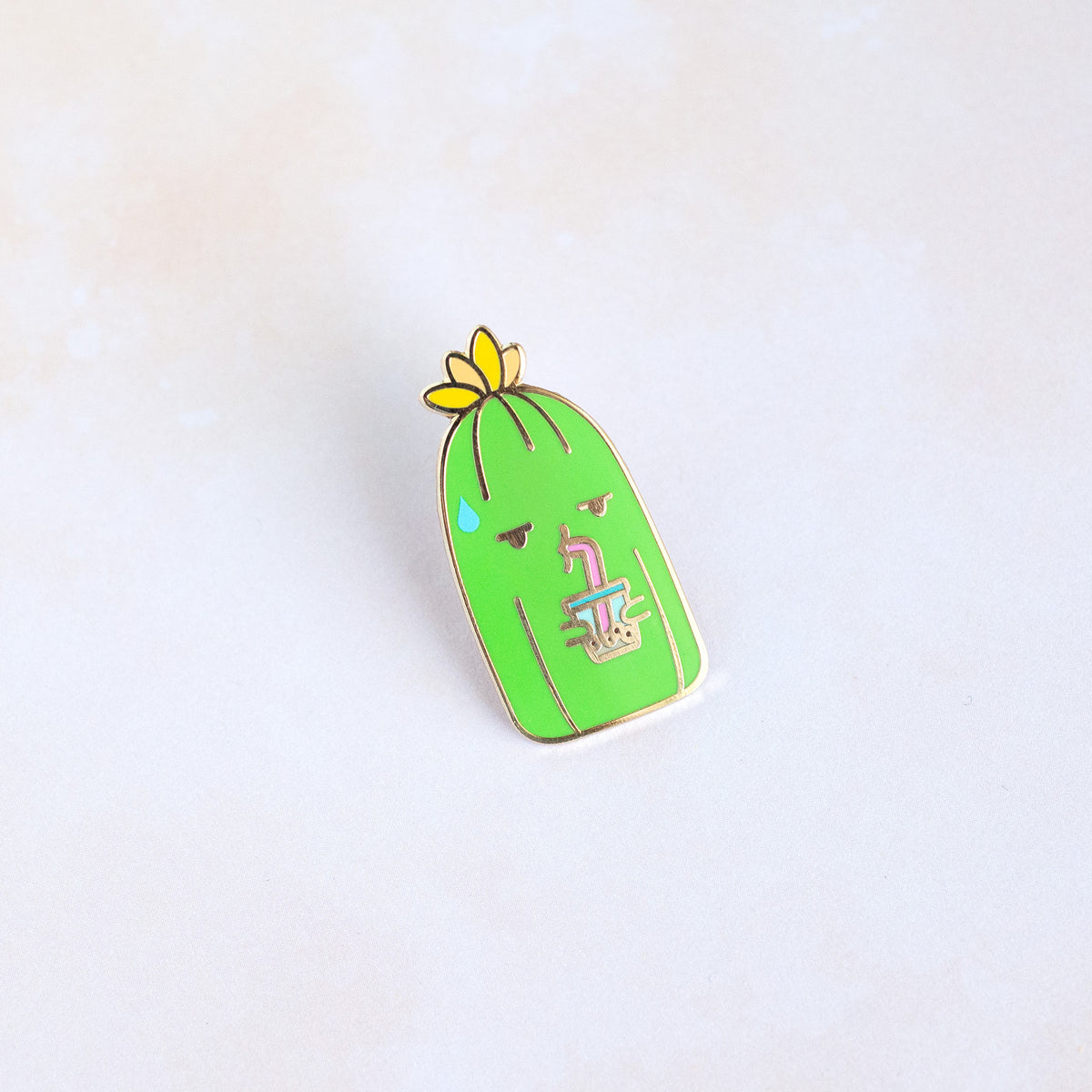 Cactus Boba Enamel Pin – Robot Dance Battle