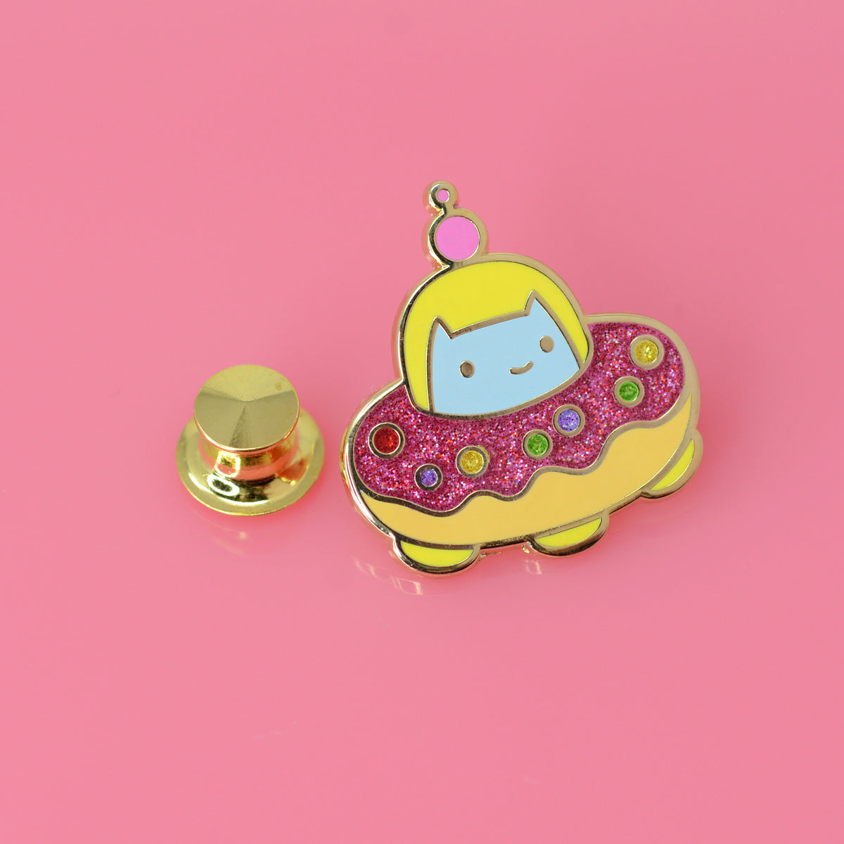 Commander Kitty Donut Space Ship Enamel Pin – Robot Dance Battle