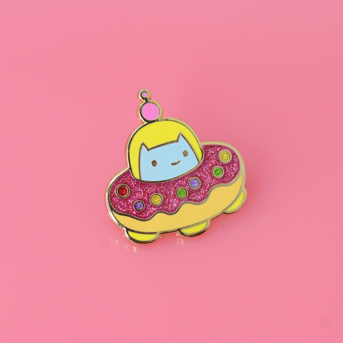 Commander Kitty Donut Space Ship Enamel Pin – Robot Dance Battle