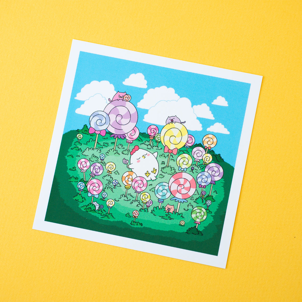 Grumpy Chicken Art Print – Candyland – Robot Dance Battle