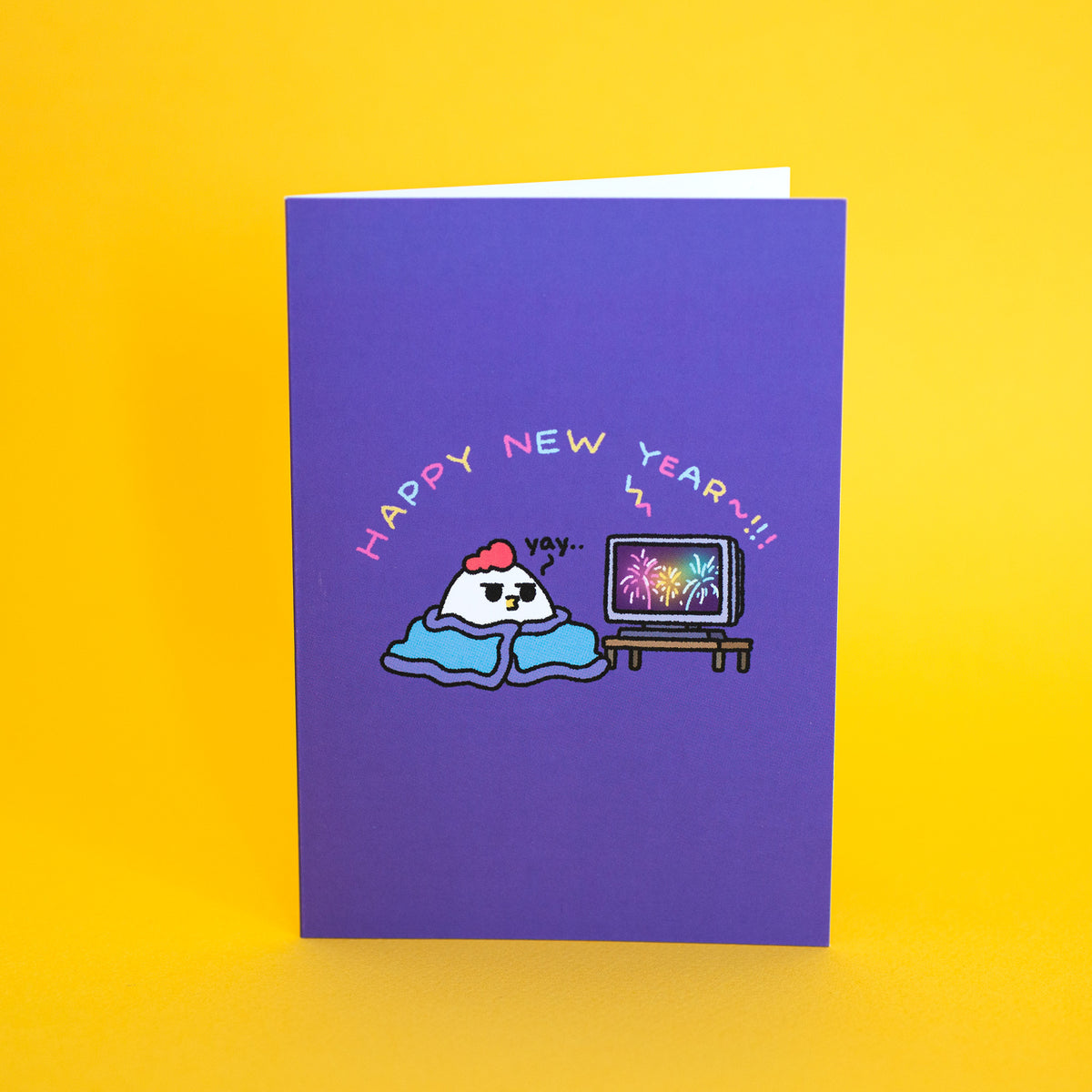 Grumpy Chicken Happy New Year Greeting Cards – Robot Dance Battle