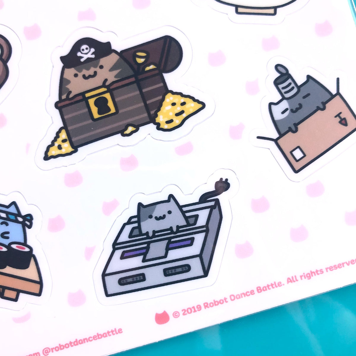 Ohayo-Neko Sticker Set – Robot Dance Battle