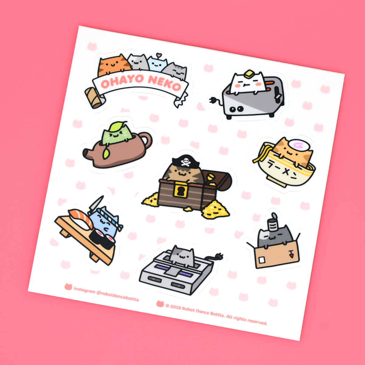 Ohayo-Neko Sticker Set – Robot Dance Battle