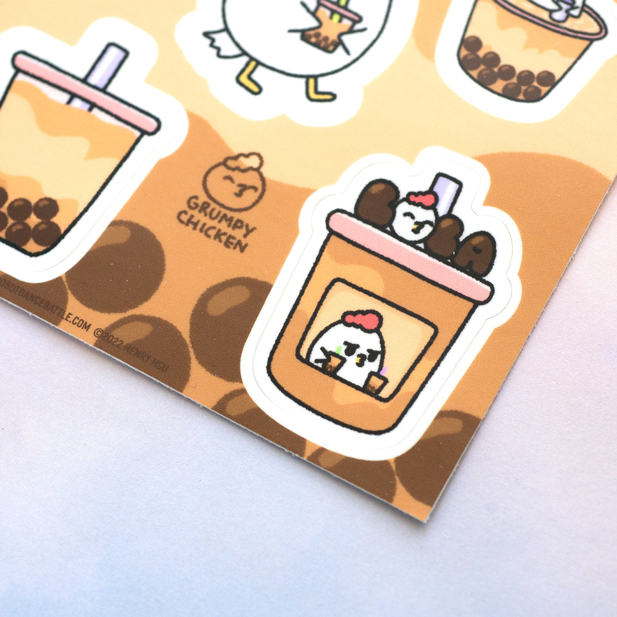 Grumpy Chicken Boba Time Sticker Sheet – Robot Dance Battle