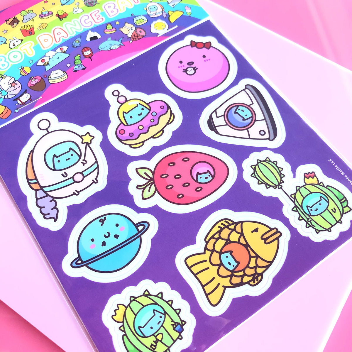 Commander Kitty Sticker Sheet – Robot Dance Battle