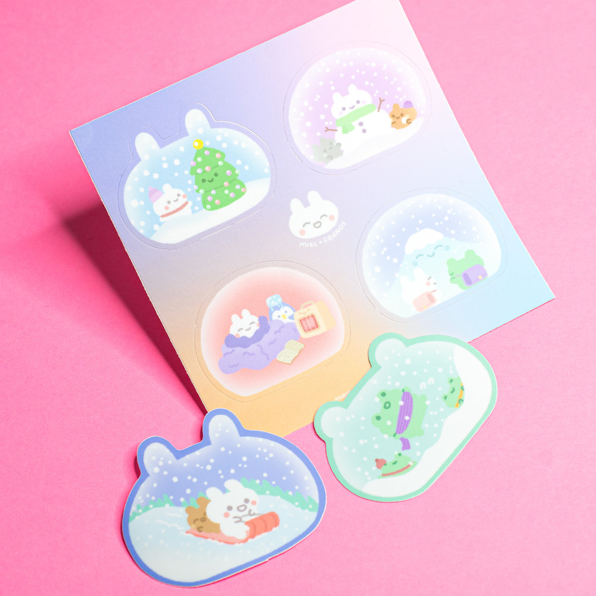 Holiday Snowglobe Sticker Set – Robot Dance Battle