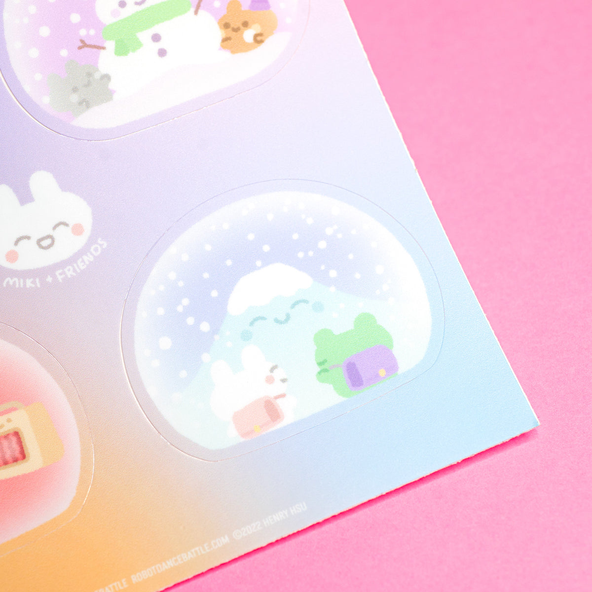 Holiday Snowglobe Sticker Set – Robot Dance Battle